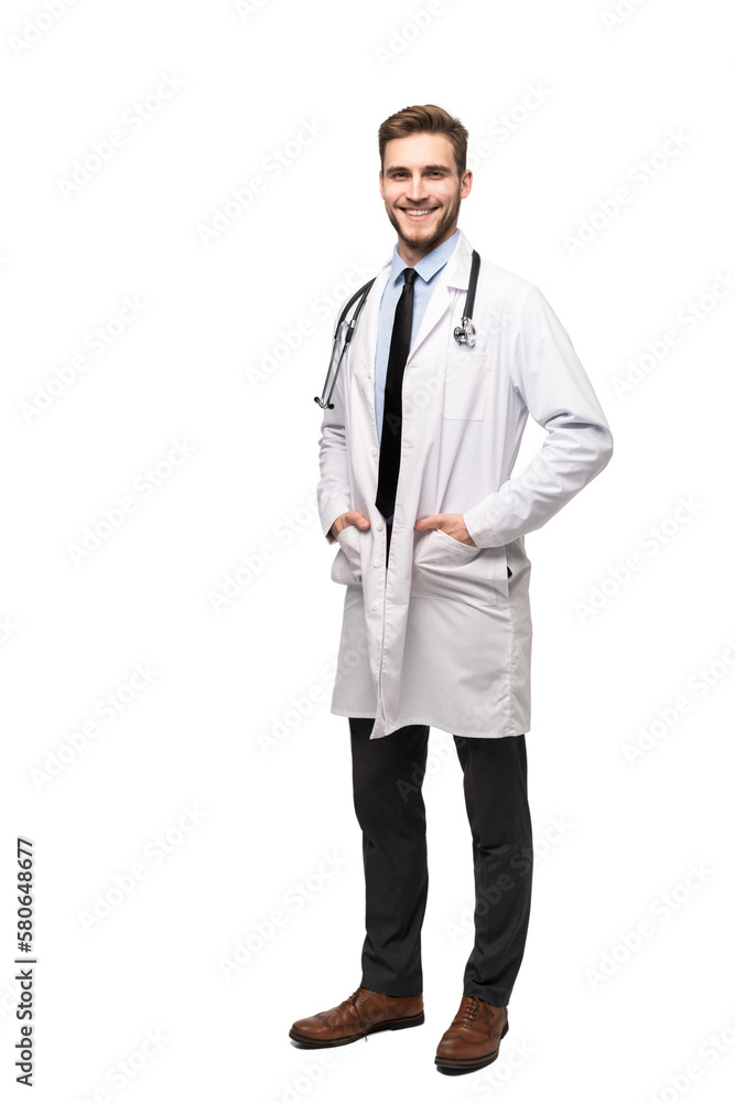 Full length young medical doctor on transparent background Stock Photo ...