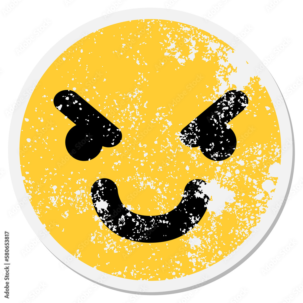 mean face circle Stock Illustration | Adobe Stock