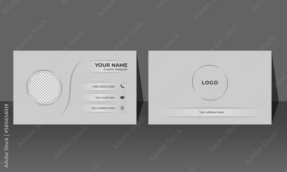 Modern Business Card Creative Clean background Smoth shape white and ...