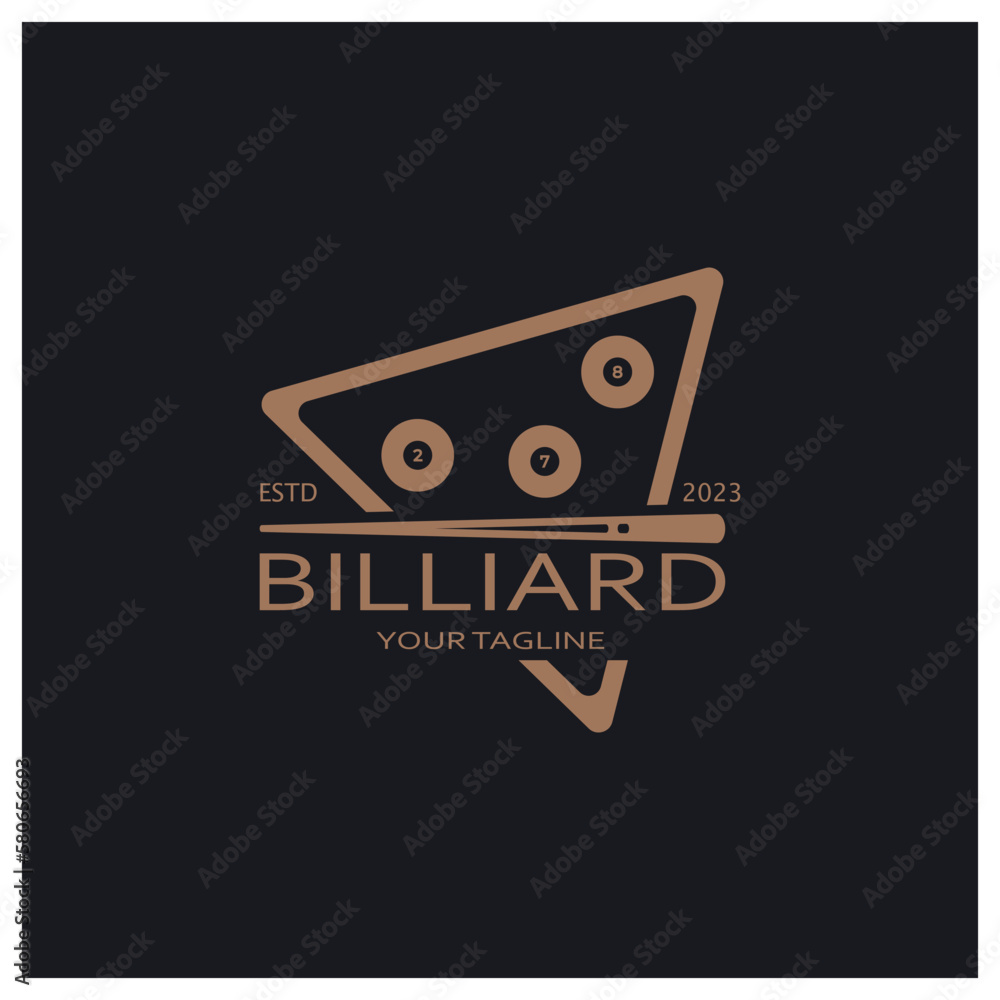 simple billiards logo template illustration with billiard balls and ...