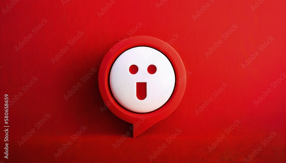 Red notification reminder icon chat message of attention alert alarm ...