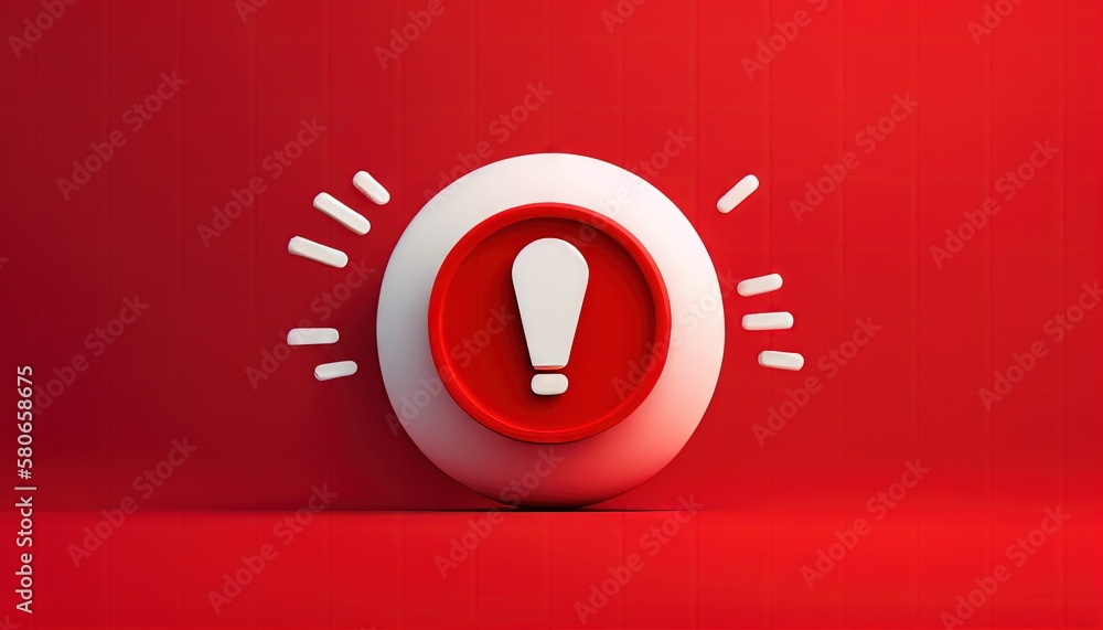 Red notification reminder icon chat message of attention alert alarm ...