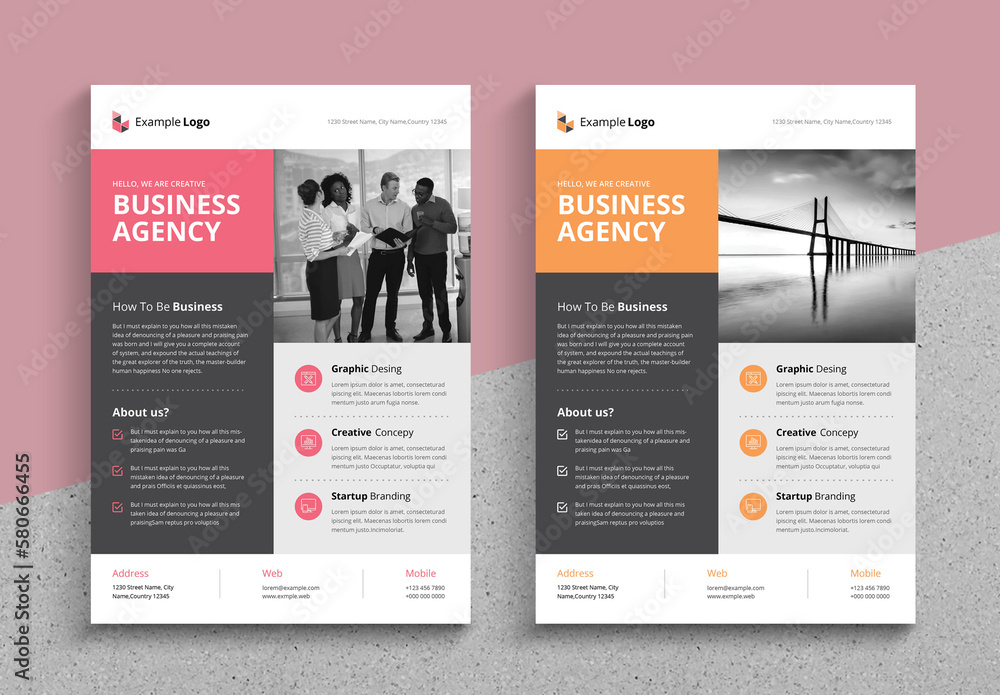 Corporate Flyer Layout Stock Template | Adobe Stock