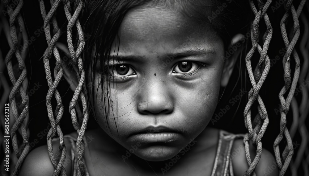 Black and White Photography of Kid of Human Trafficking and Modern ...