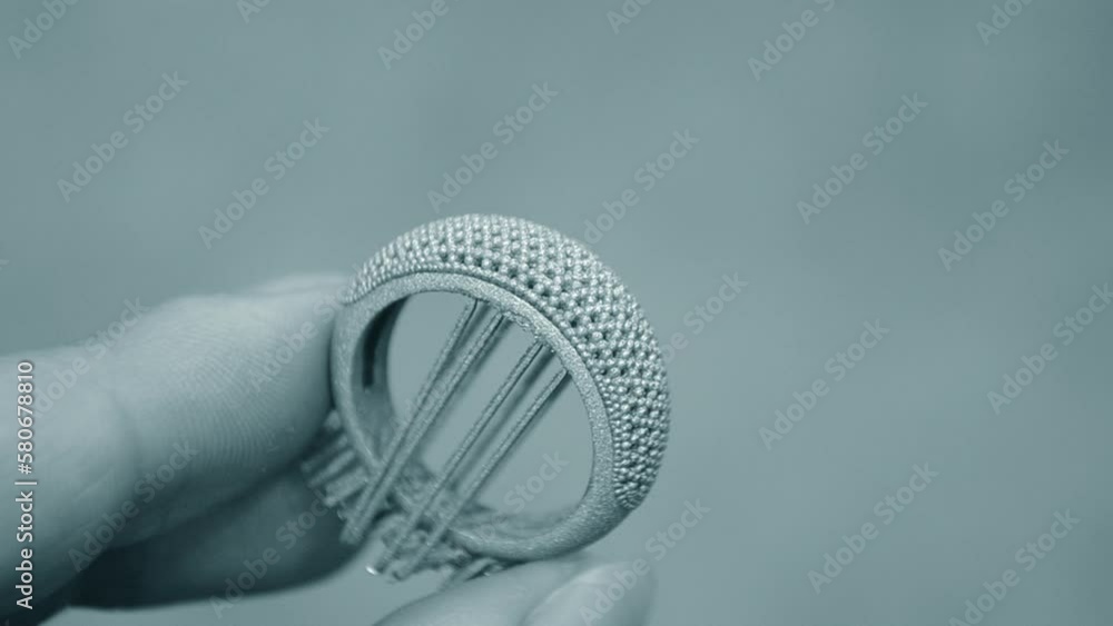 Object printed on 3D printer from metal powder by laser sintering ...