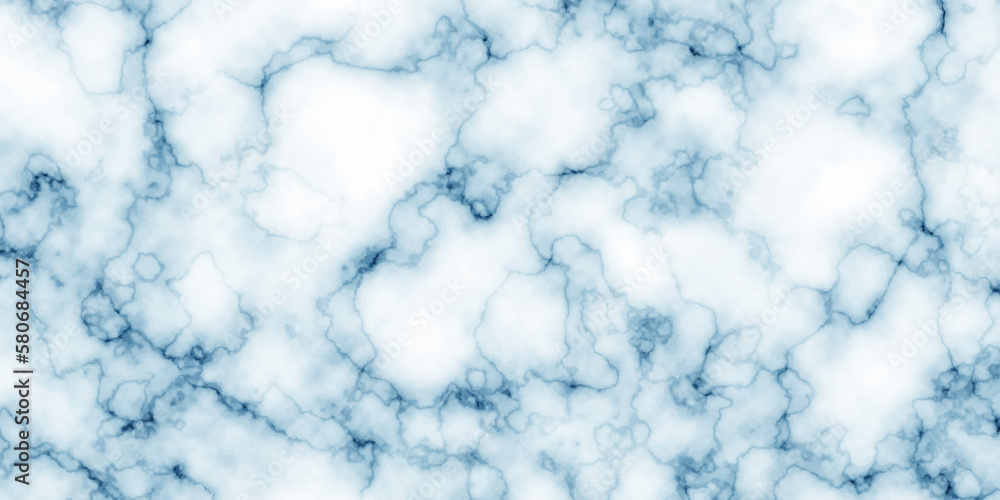 White and blue marble texture panorama background pattern with high ...
