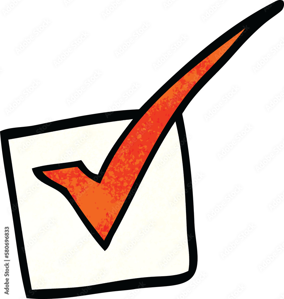 cartoon doodle tick mark Stock Illustration | Adobe Stock