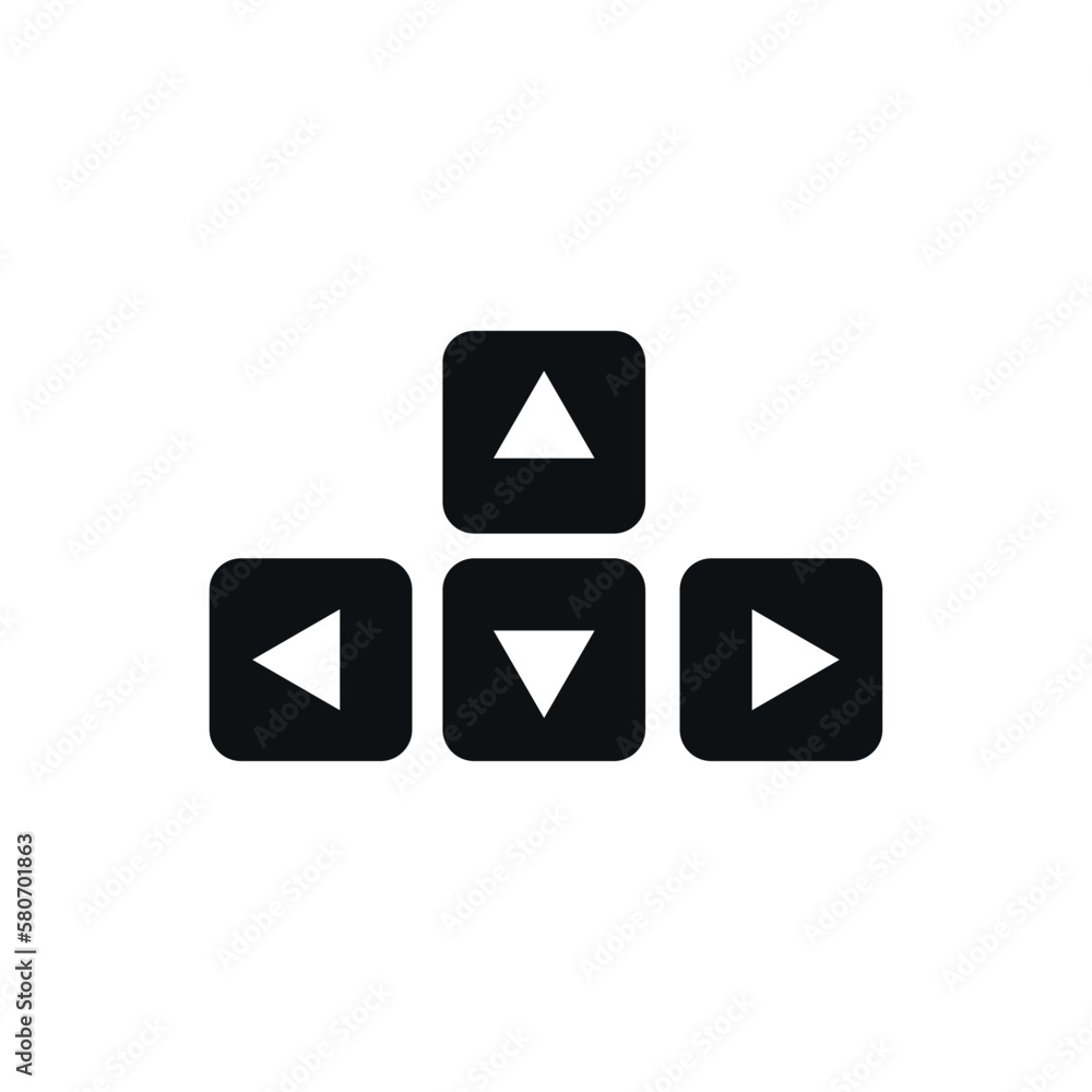 Vector Illustration Of Right Left Up And Down Arrow Keys On A Computer Keyboard Stock Vector