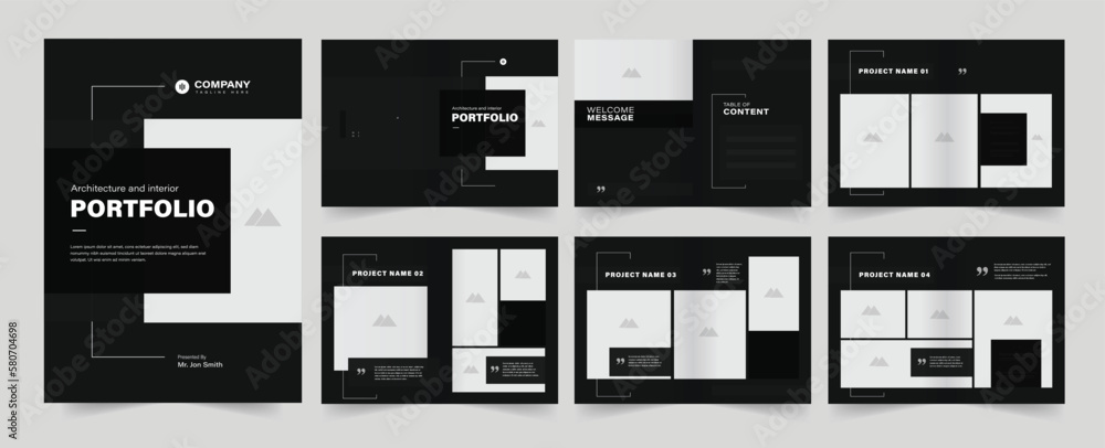 Modern portfolio layout design. Use for architecture portfolio ...