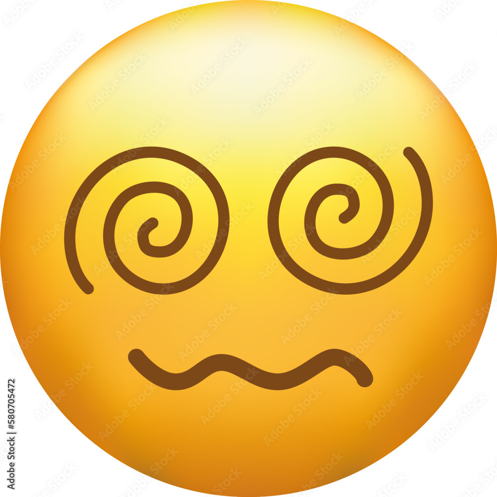 Dizzy Spiral Emoji Icon Illustration Sign. Hypnotized Vector Symbol ...