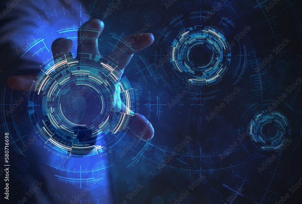 User interface UX UI futuristic graphic icon design with graphic ...