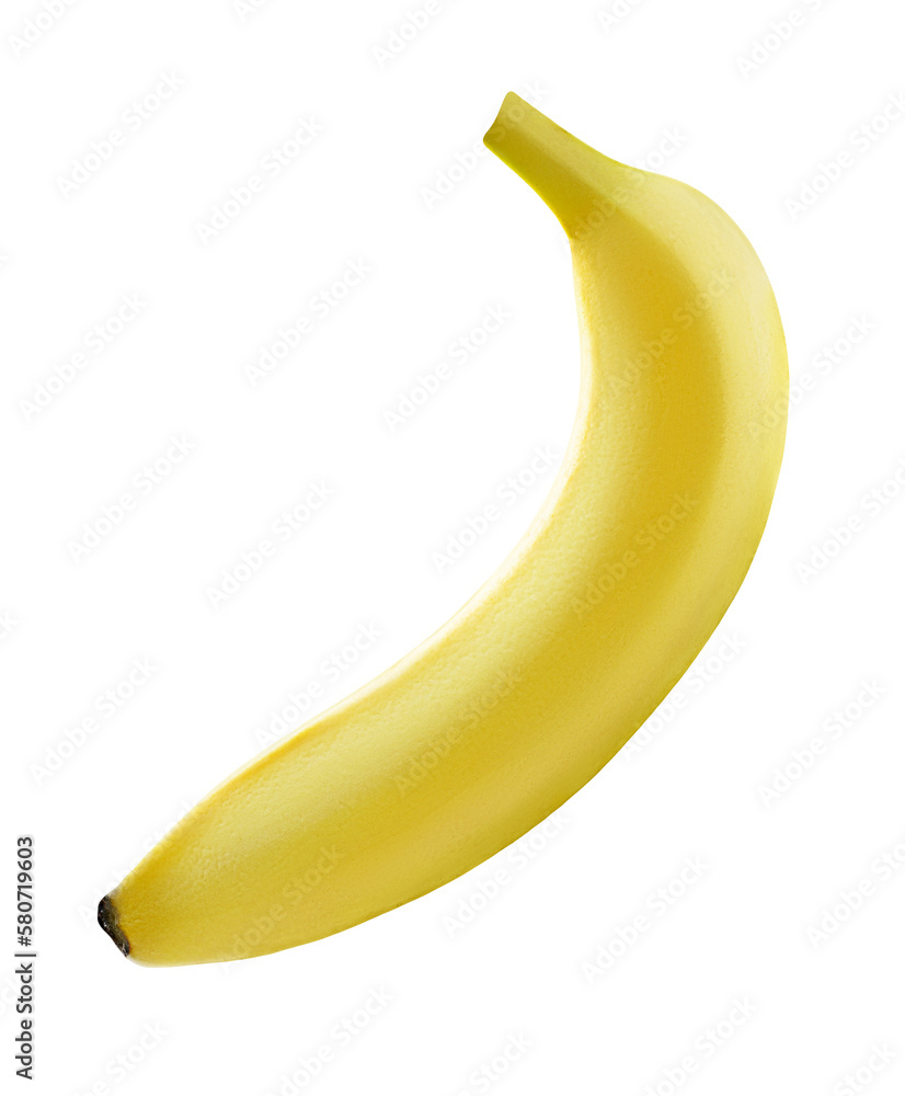 Foto de One big banana isolated on transparent background. Bright cut ...