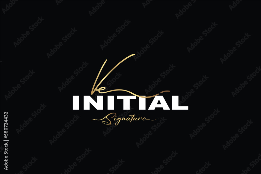 Initial V and E Logo Design in Elegant Gold Handwriting Style. VE ...