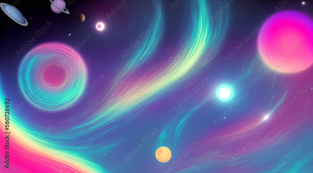 beautiful universe space psichedelic neon nebula sky background new ...