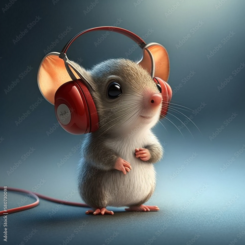Cute and funny mouse , illustration, AI Generated ilustração do Stock ...