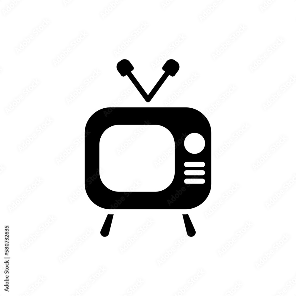 Tv Icon in trendy flat style isolated on white background. Television ...