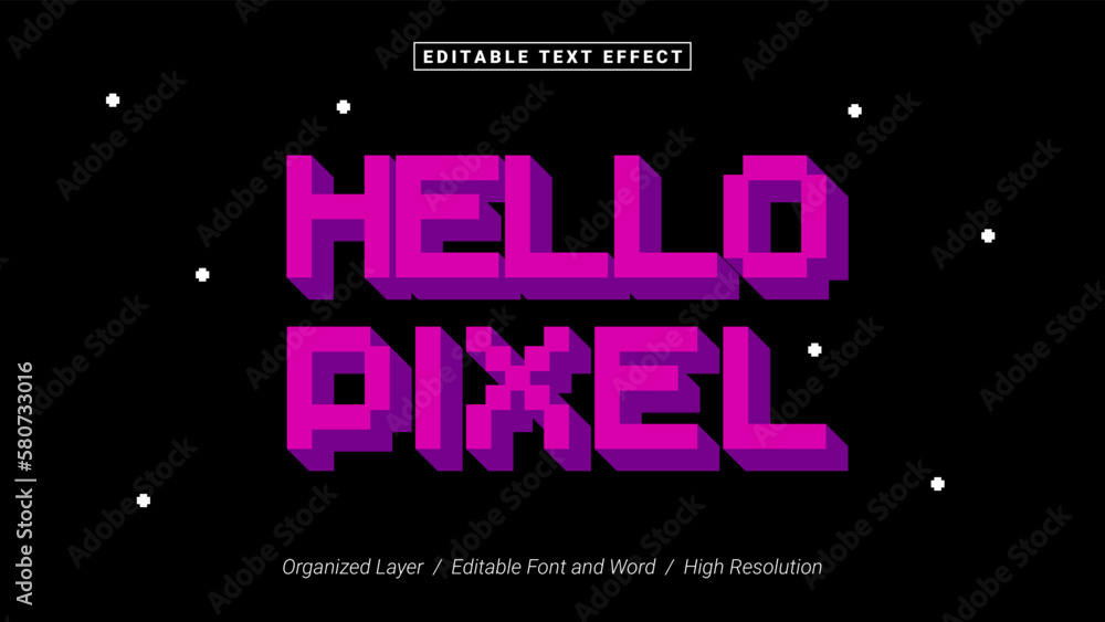 Pixelate Editable Font Design Alphabet Typography Template Text Effect Lettering Vector