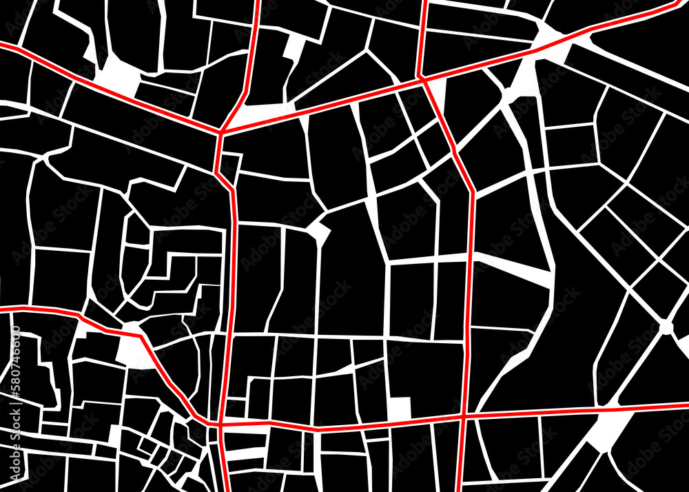 ภาพประกอบสต็อก Simple plan scheme of a city map with cadastral land ...