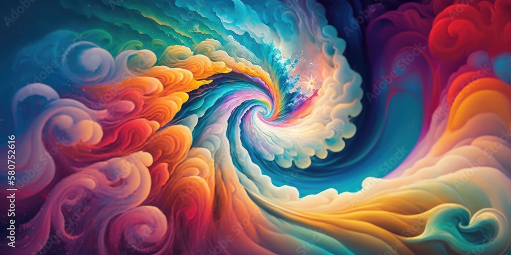 Turbulent ocean waves vortex, surreal whirlpool swirl. sea foam, unreal ...