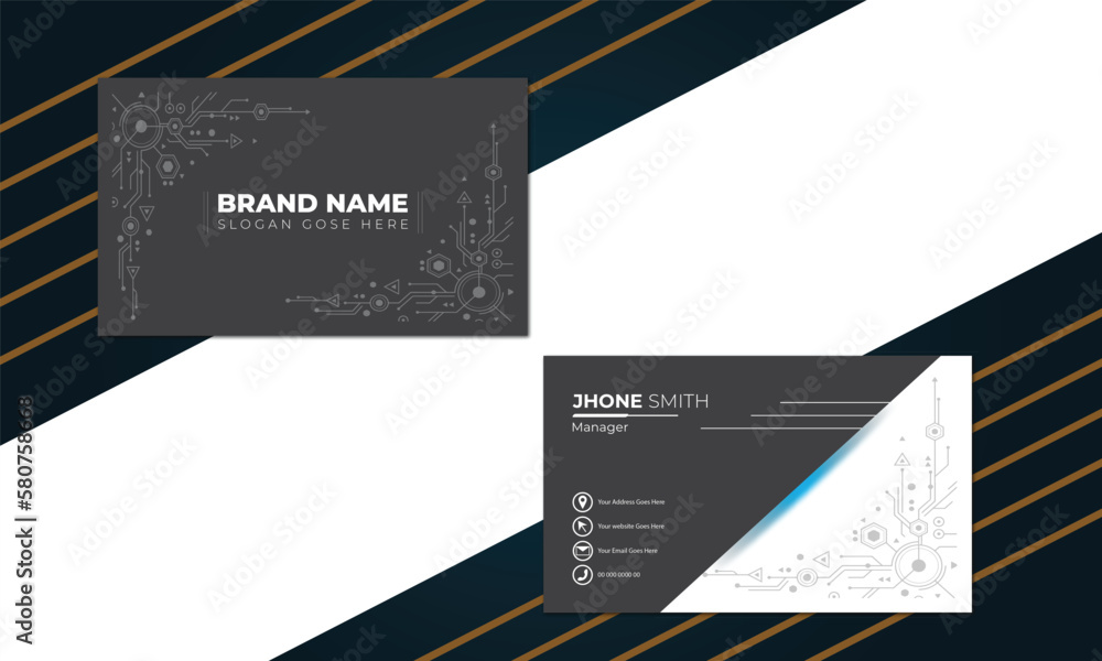 business card design Visual Identity Technology Business Card Concept ...