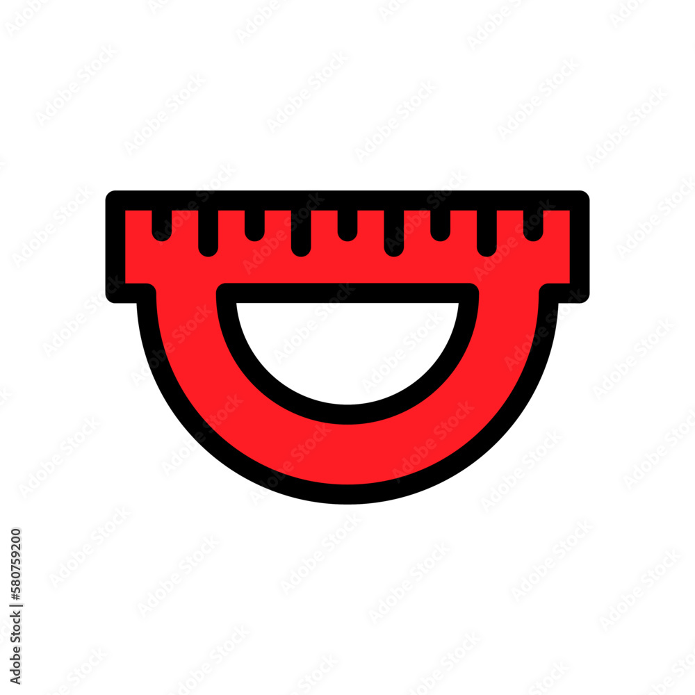 Ruler line icon isolated on white background. Black flat thin icon on ...