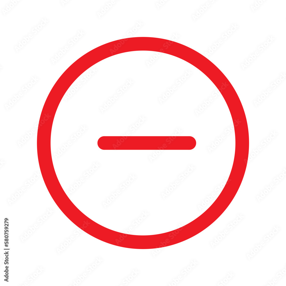 Minus line icon isolated on white background. Black flat thin icon on ...