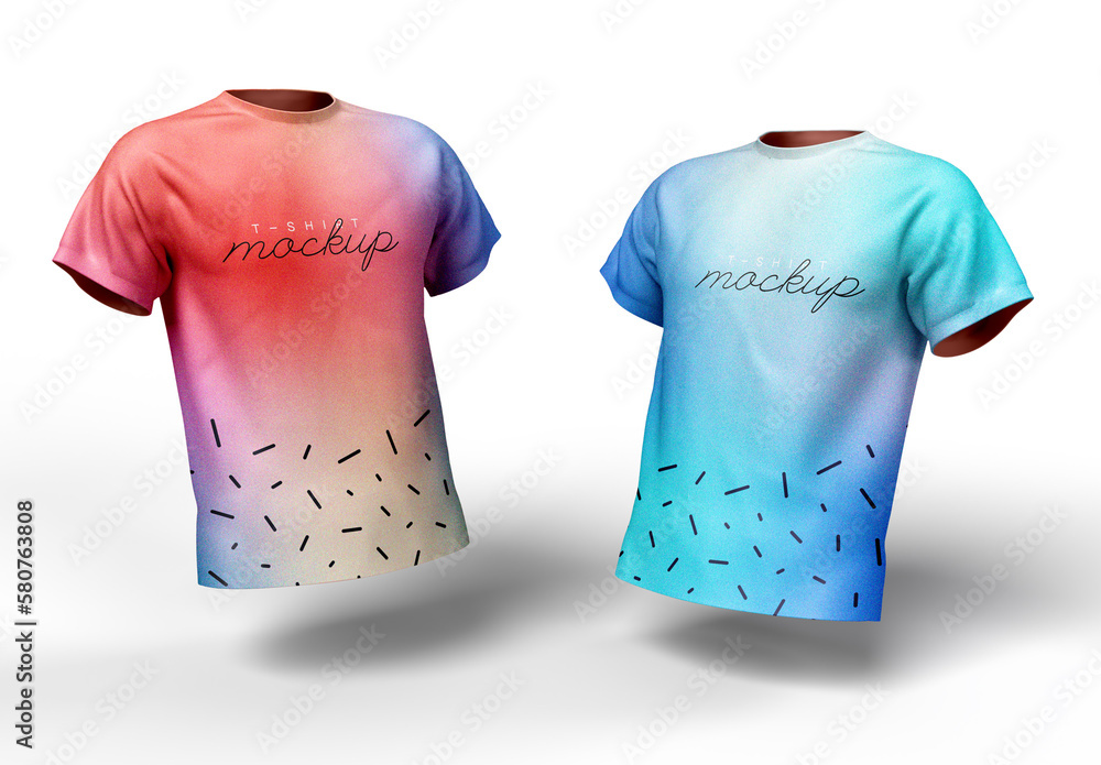 Gradient T-Shirt Mockup Duo – Realistic Apparel Showcase for Fashion ...