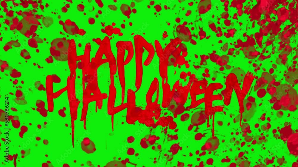 footage of blood, writing on the theme of Halloween, spooky, with a ...