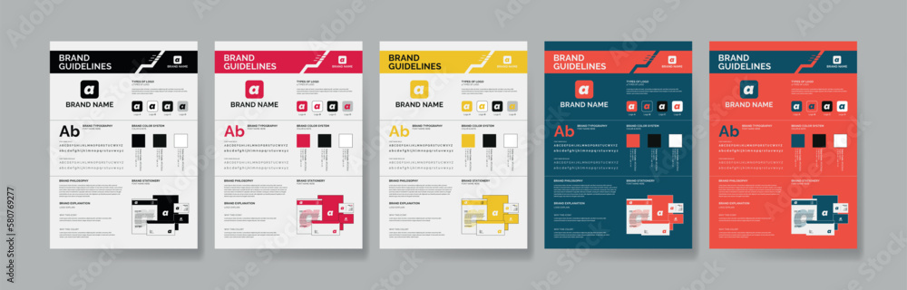 DIN A3 Brand Guideline Template Design, Brand Guideline Layout Set ...