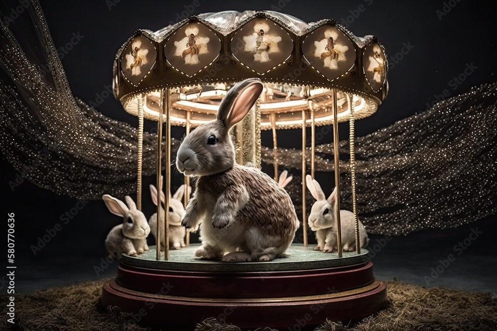fantasy magical bunny carousel most amazing intricate bunny carousel in ...