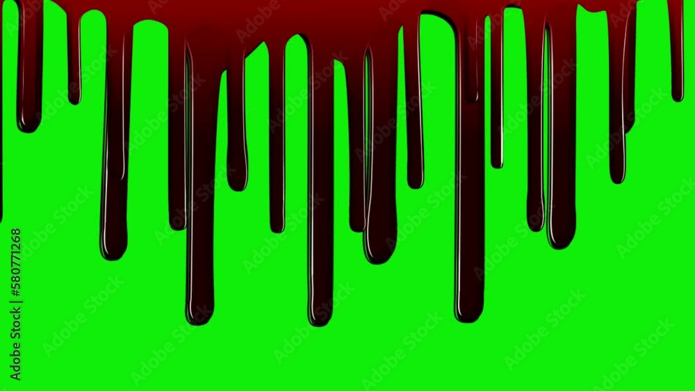 footage of blood seeping on the glass, looks spooky, with a green ...