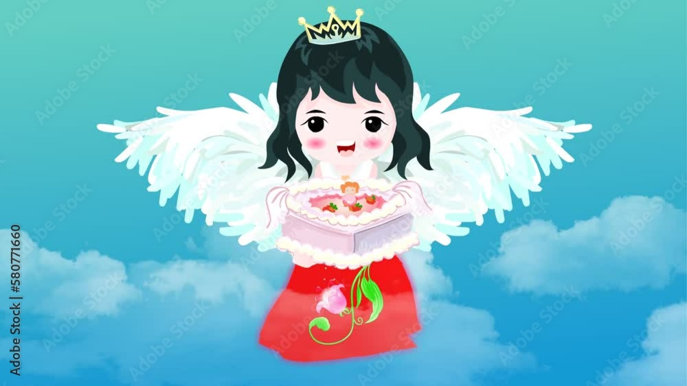 beautiful cartoon fairy girl flying, Background and 2d animation, fairy ...