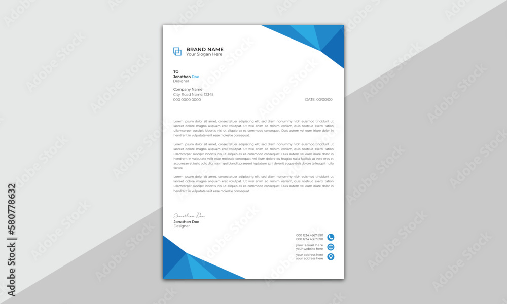 abstract letterhead Design modern Business letterhead design template ...