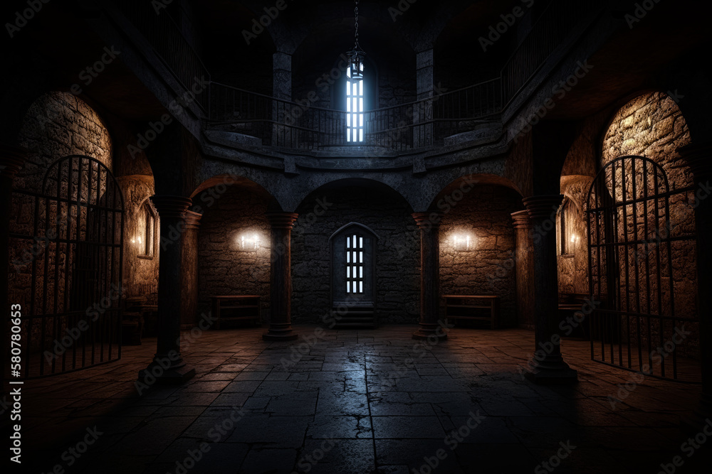 castle interior prison dungeon jail Stock Illustration | Adobe Stock
