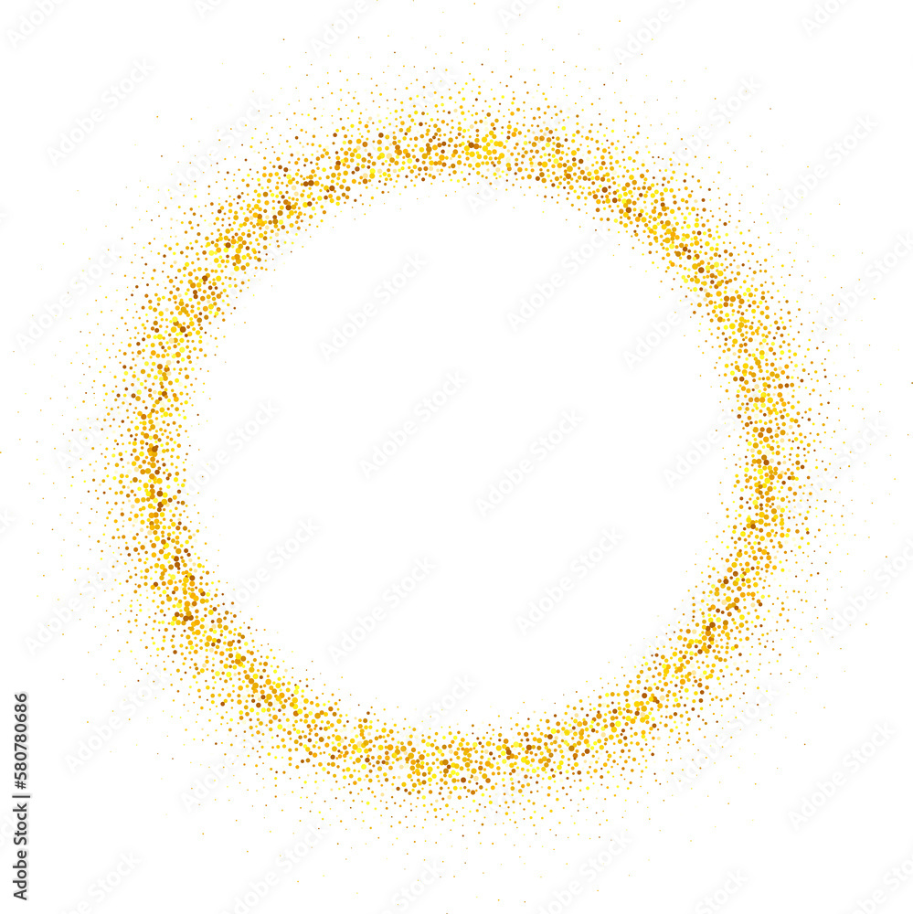 Gold glitter swash shiny round circle frame, luxury shape illustration ...