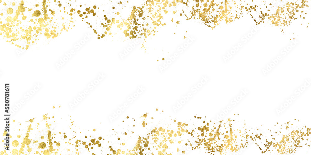 Gold sparkle ,splatter border,Gold Foil Frame Gold brush stroke on ...