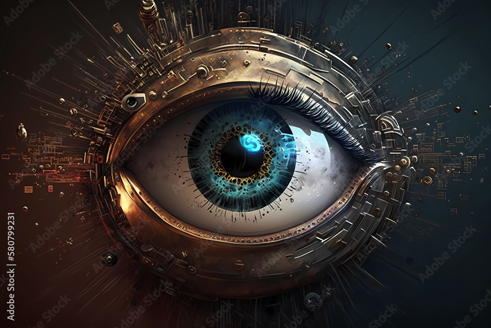 Tech eye. Cyber eye. AI generation Stock Illustration | Adobe Stock