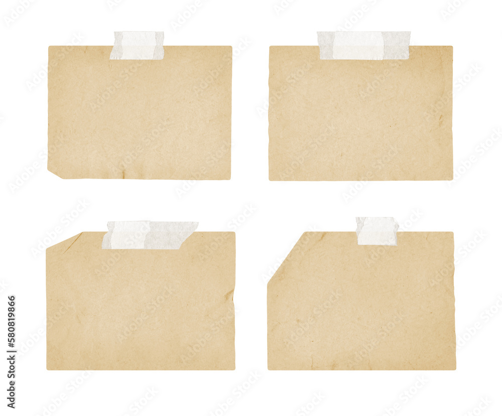 Notizzettel, Haftzettel, leere Notizen auf transparentem Hintergrund ...