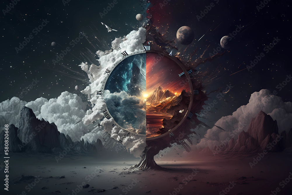 Portal to another dimension. Distorting space and time. physical ...