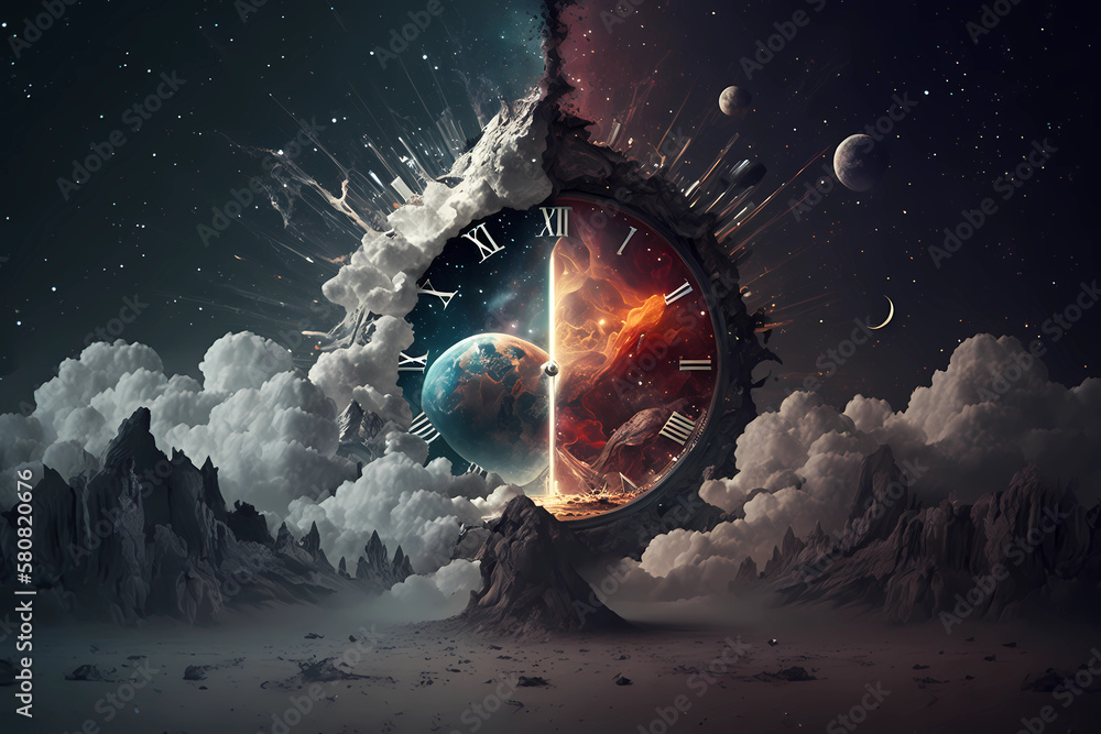 Portal to another dimension. Distorting space and time. physical ...