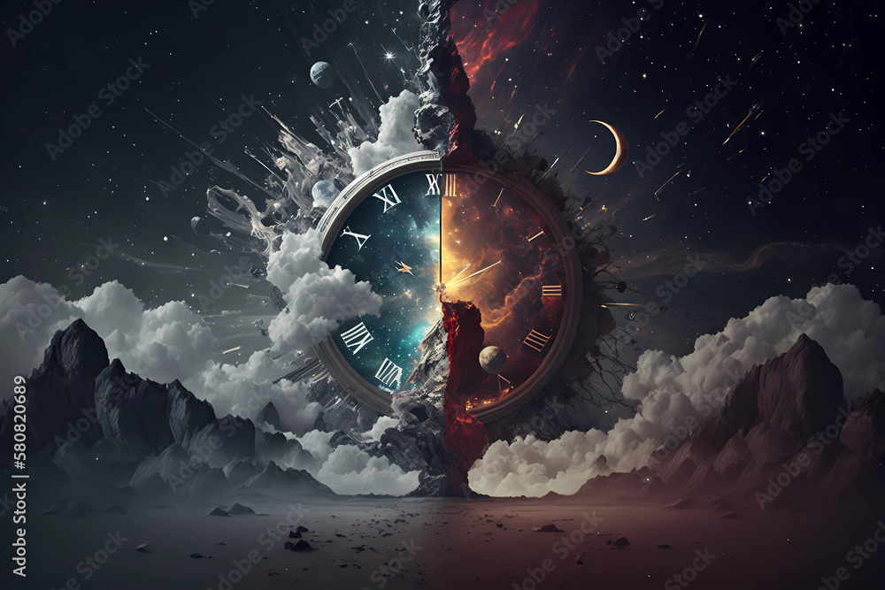 Portal to another dimension. Distorting space and time. physical ...