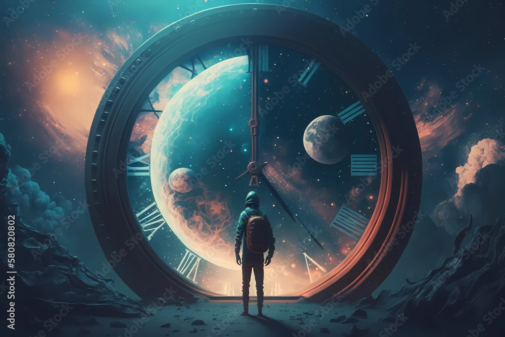 Portal to another dimension. Distorting space and time. physical ...