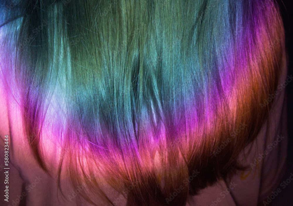 Photo & Art Print Rainbow light reflecting on long blonde hair, luckakcul