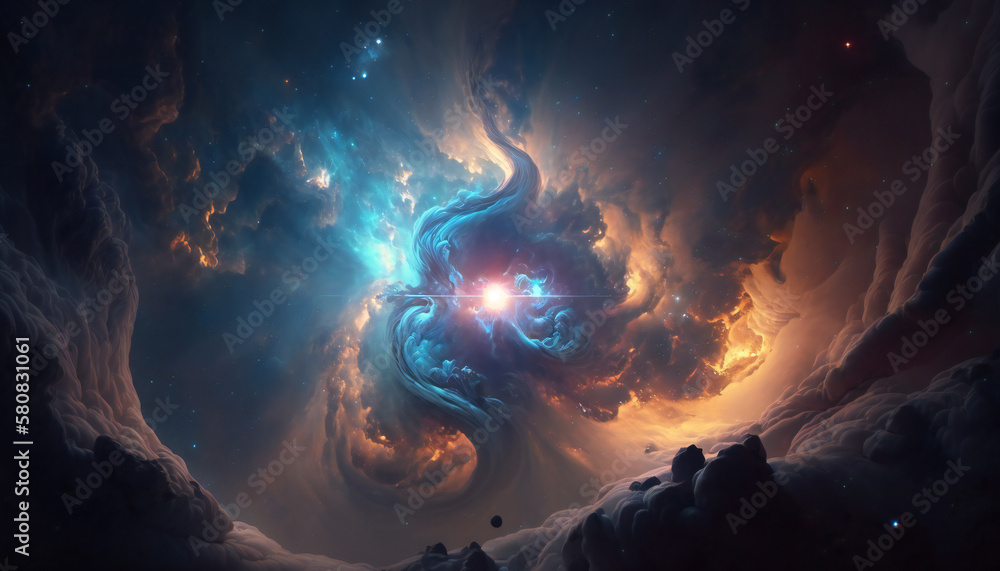 Pulsar in outer space - Space wallpaper - Generative AI Stock ...