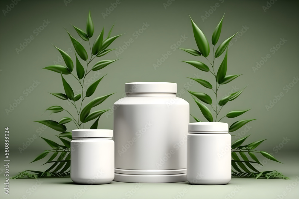 Geometric jars, 3d high poly containers to show cosmetic product ...