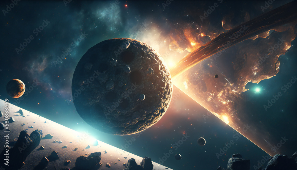 Solar system in space - Space wallpaper - Generative AI Stock ...