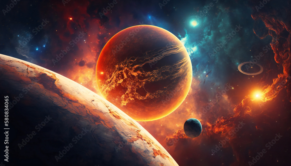 Solar system in space - Space wallpaper - Generative AI Stock ...