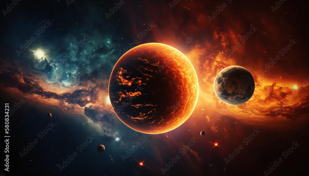 Solar system in space - Space wallpaper - Generative AI Stock ...