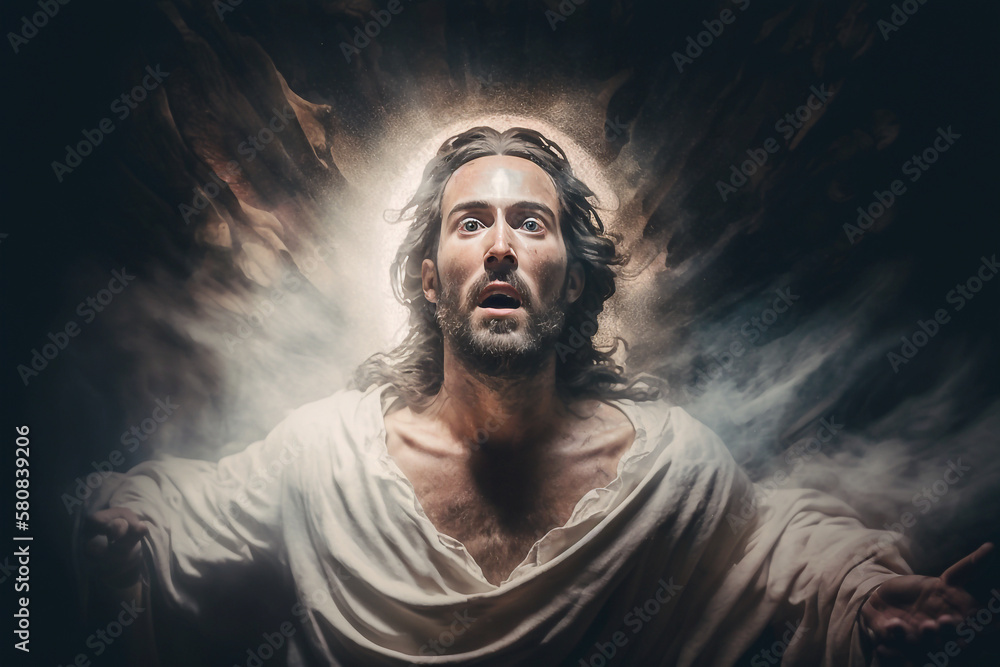 Jesus Christ is resurrected - Ai generative Stock Illustration | Adobe ...
