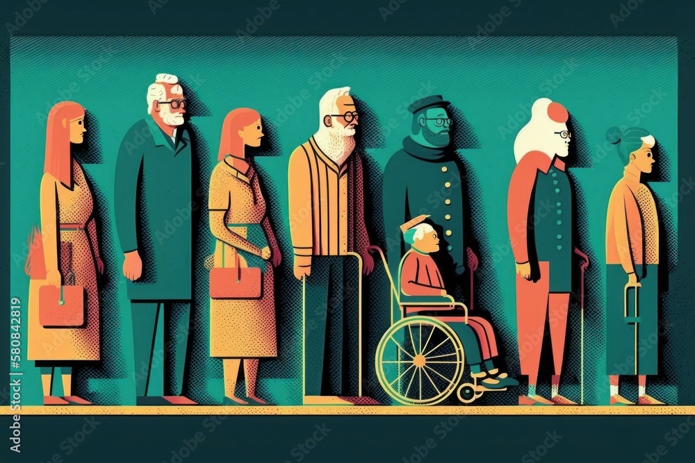 Different People Stand Side By Side Together AI Generated Background different-people-stand-side-by-side-together-ai-generated-background